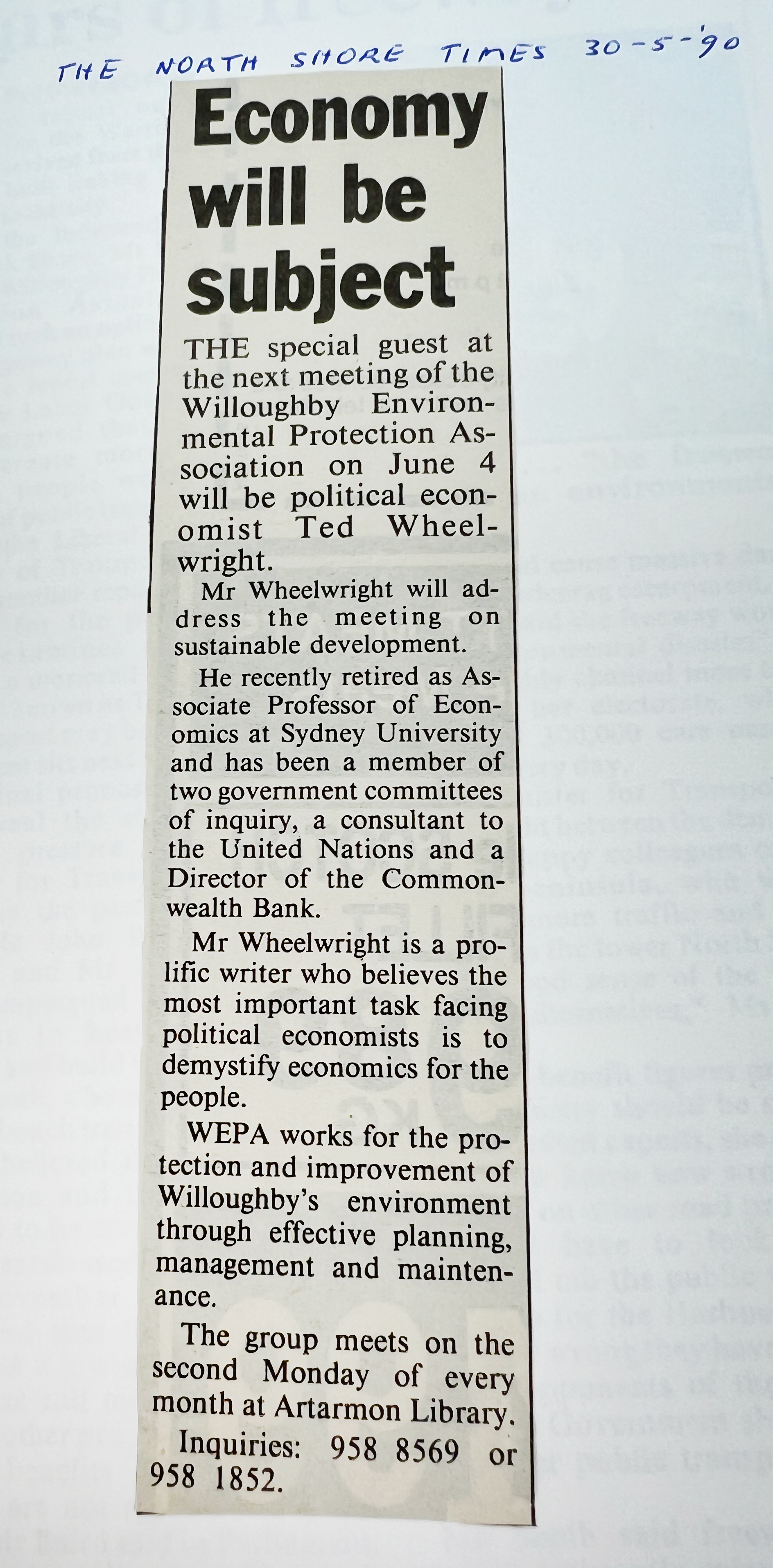 30 May 1990 – WEPA